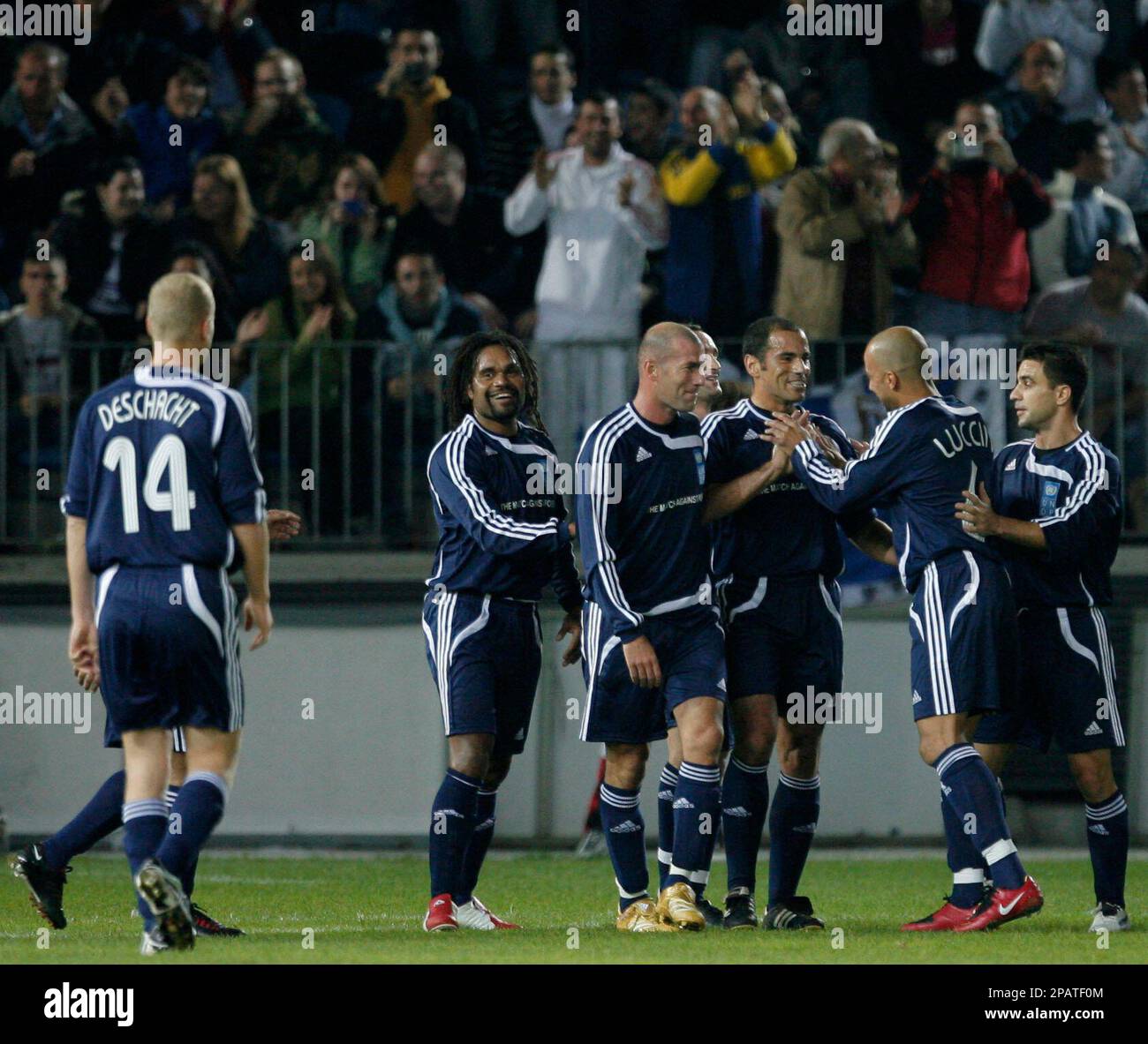 French soccer player Zinedine Zidane, third from left, and his fellow ...