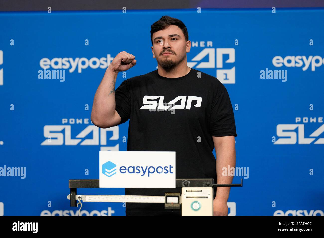 LAS VEGAS, NV - MARCH 10: Darius "The Destroyer" Mata-Varona steps on ...