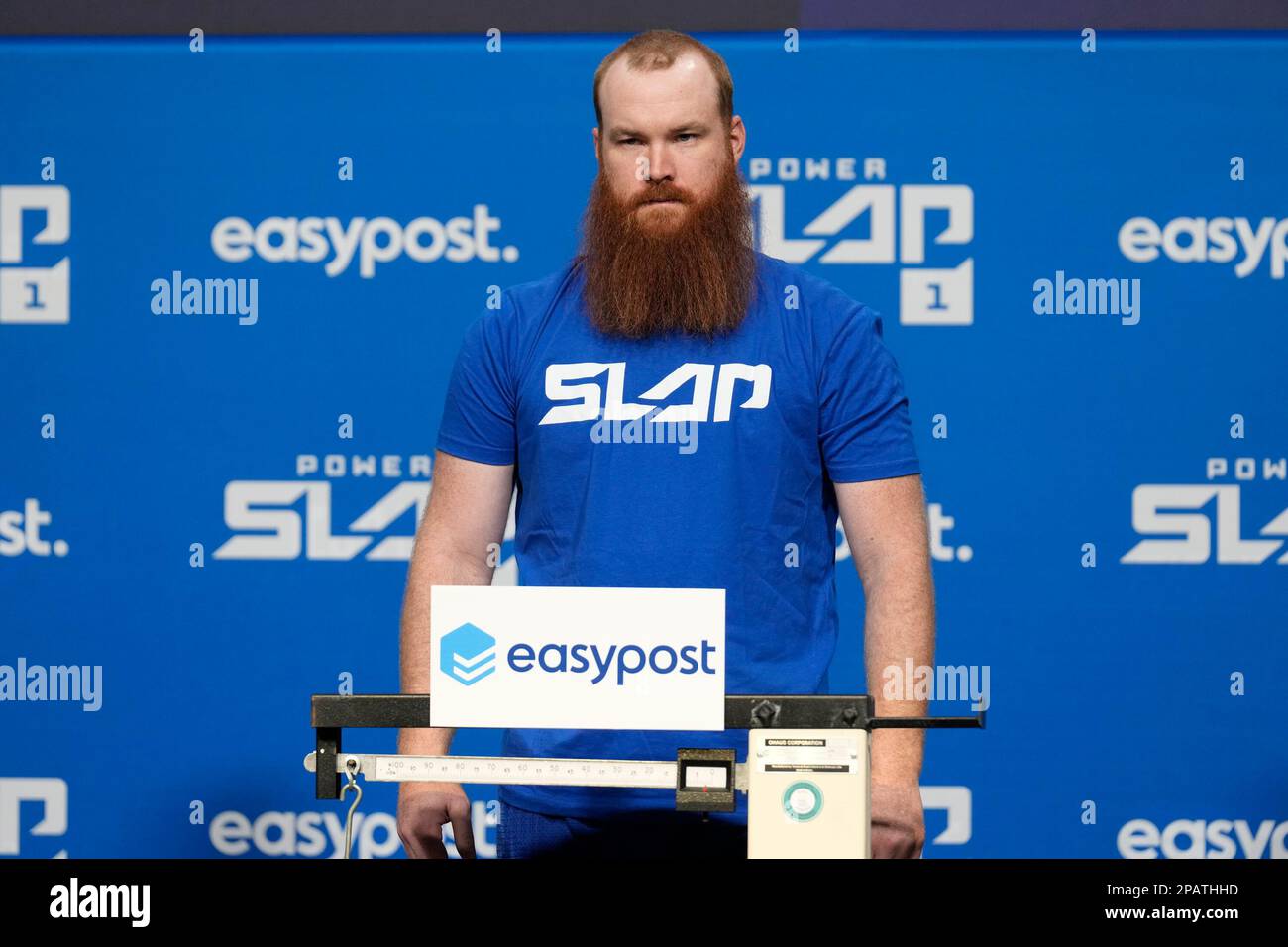 LAS VEGAS, NV - MARCH 10: Ron "Wolverine" Bata steps on the scale for ...