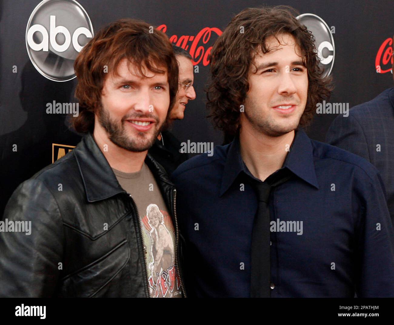 Musicians James Blunt, left, and Josh Groban arrive at the American ...
