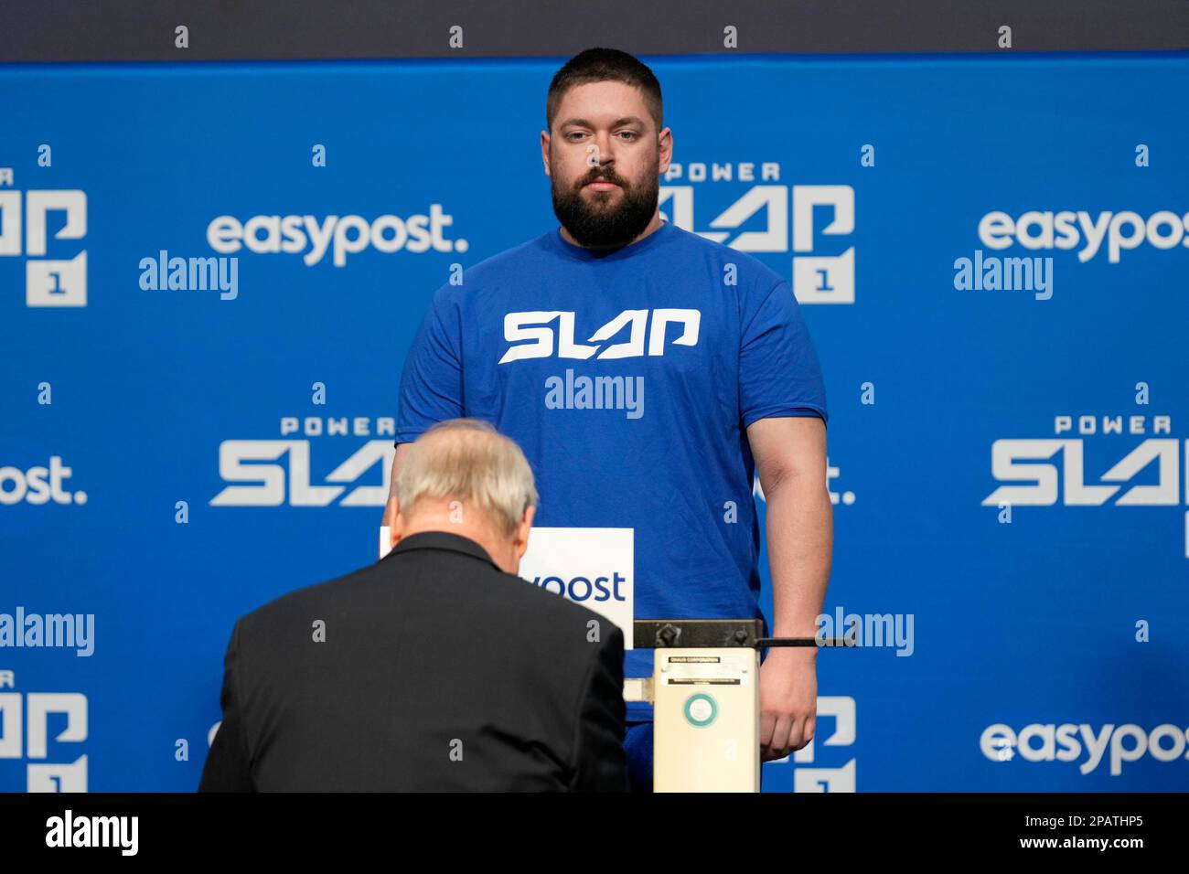 LAS VEGAS, NV - MARCH 10: Duane Crespo steps on the scale for the ...