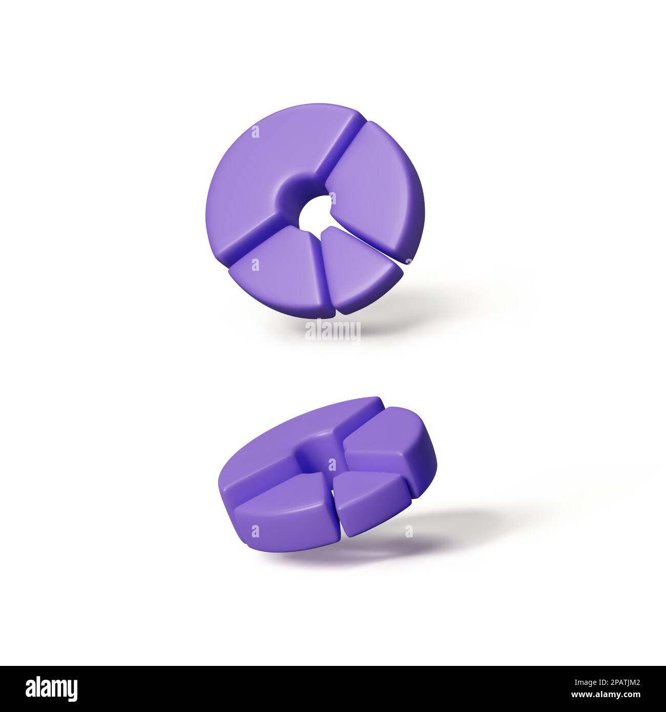 Donat chart in 3D realistic style. Circular diagram for infographic ...