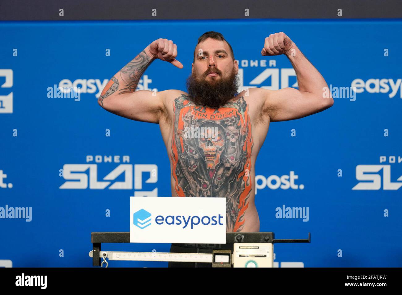LAS VEGAS, NV - MARCH 10: Jesse Nutting (alternate) steps on the scale ...