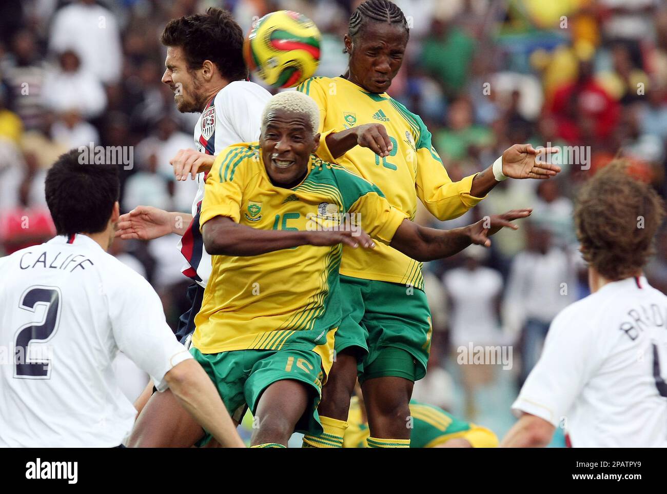 United States' Dan Cliff, left, and Michael Bradley, right, look on ...