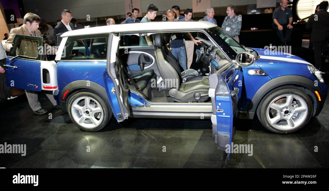 The MINI Cooper S Clubman is on display with its double right-side ...