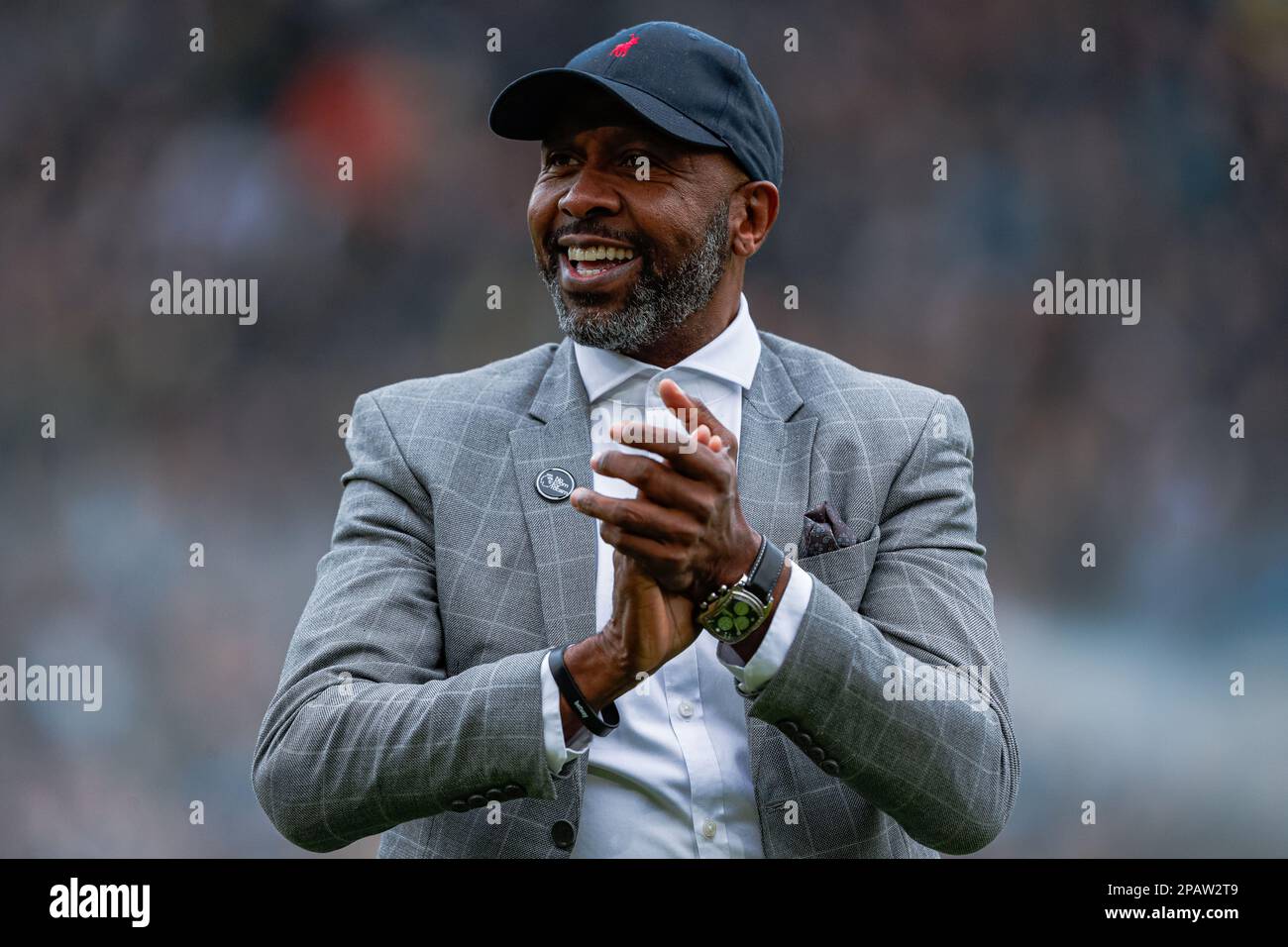 Leeds United Legend Lucas Radebe claps the fans before the Premier ...