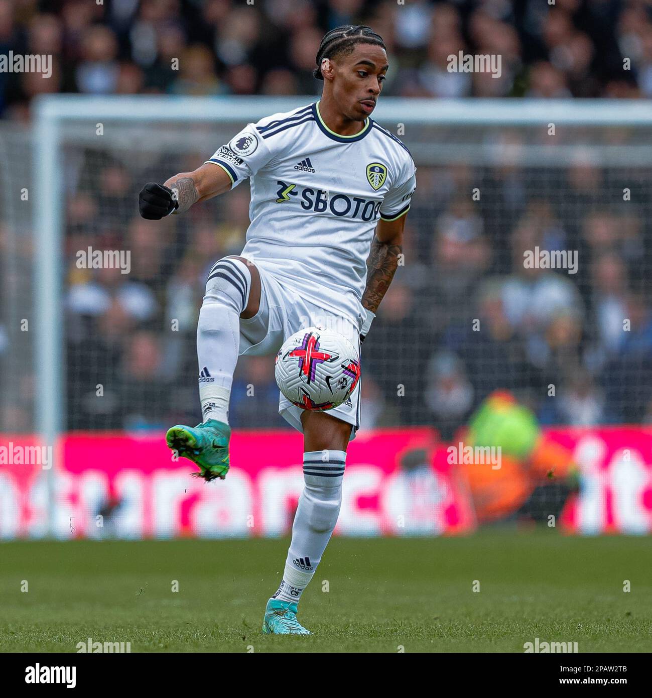 Crysencio Summerville #10 of Leeds United controls the ball during the ...