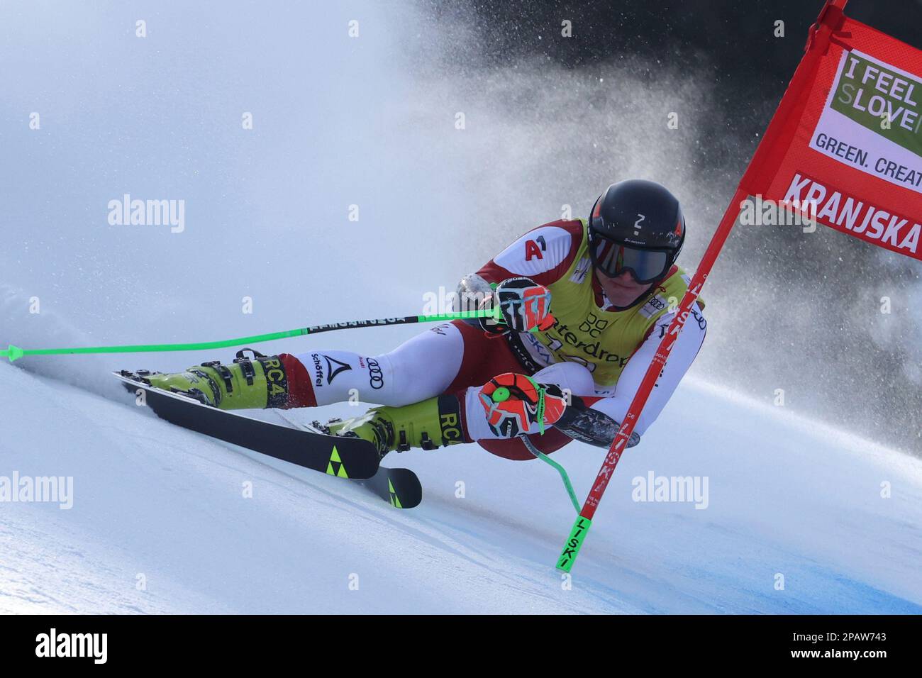 Austria's Raphael Haaser speeds down the course during an alpine ski ...