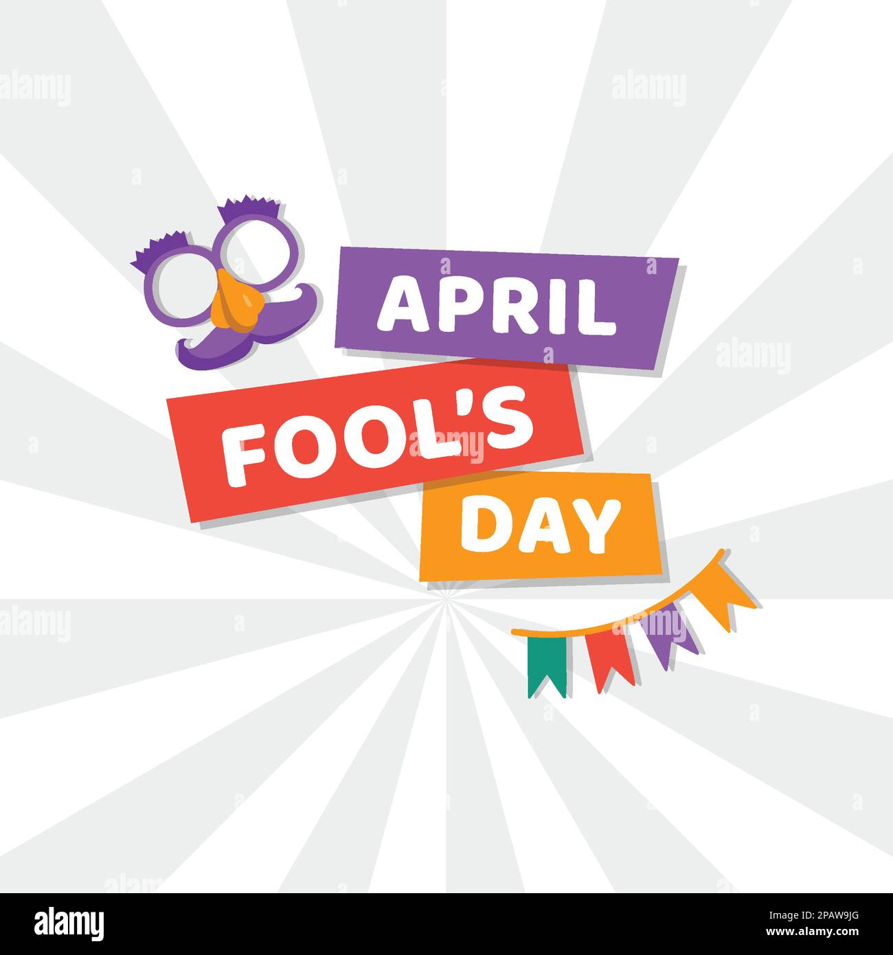 april fools day card with happy face emojis over white background. flat ...