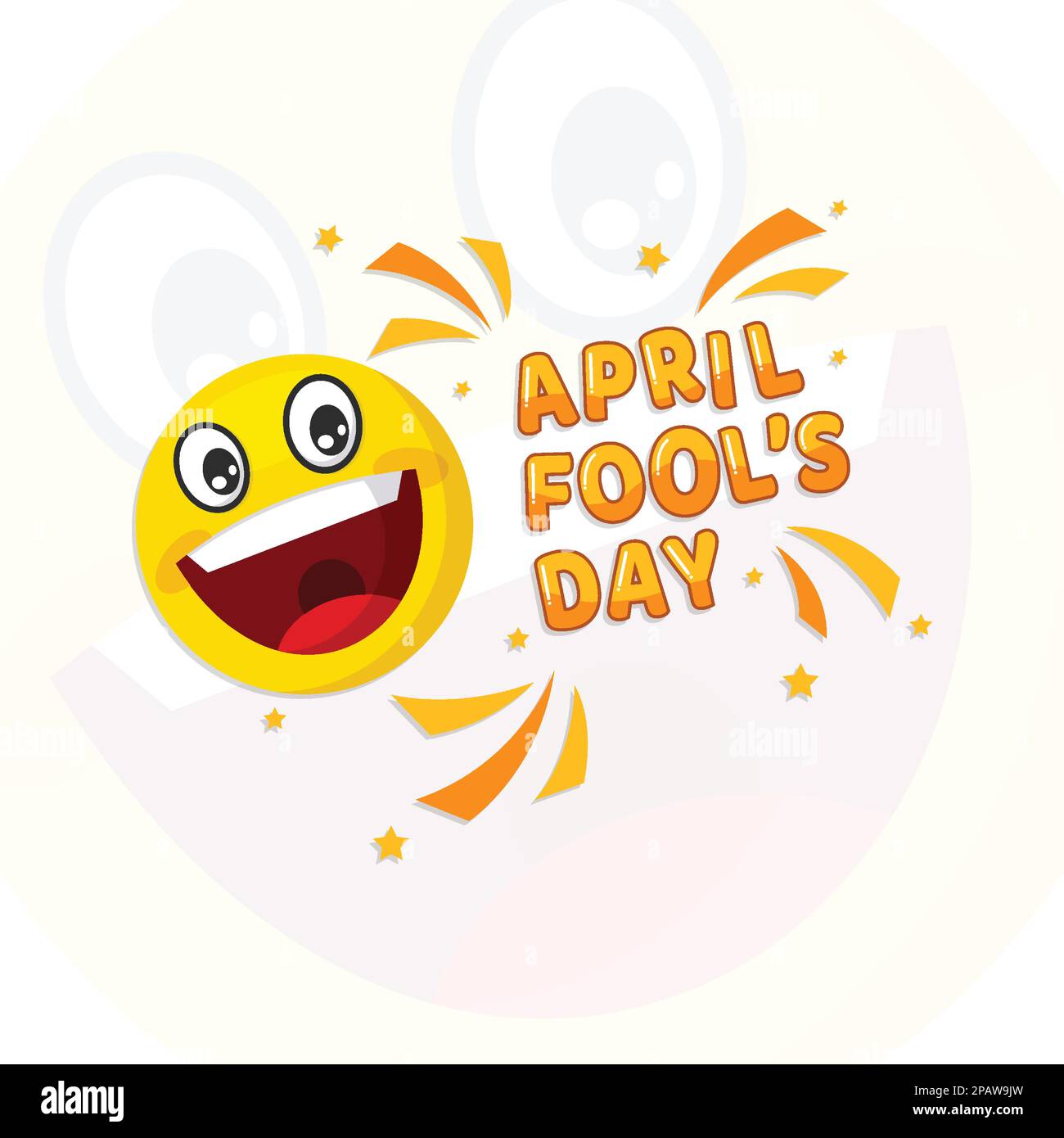 April Fool's Day font logo with Jester hat illustration. card with ...