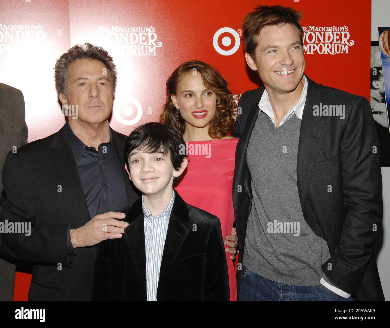 From left, actors Dustin Hoffman, Zach Mills, Natalie Portman and Jason ...