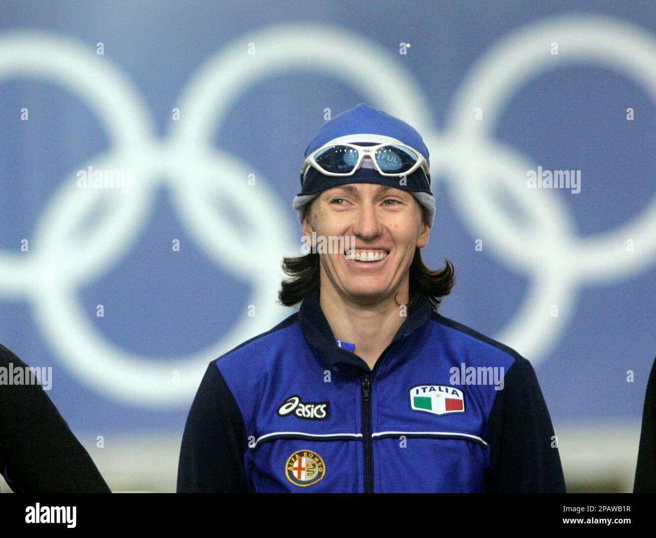 Italy's Chiara Simionato smiles on the podium after her win in the ...