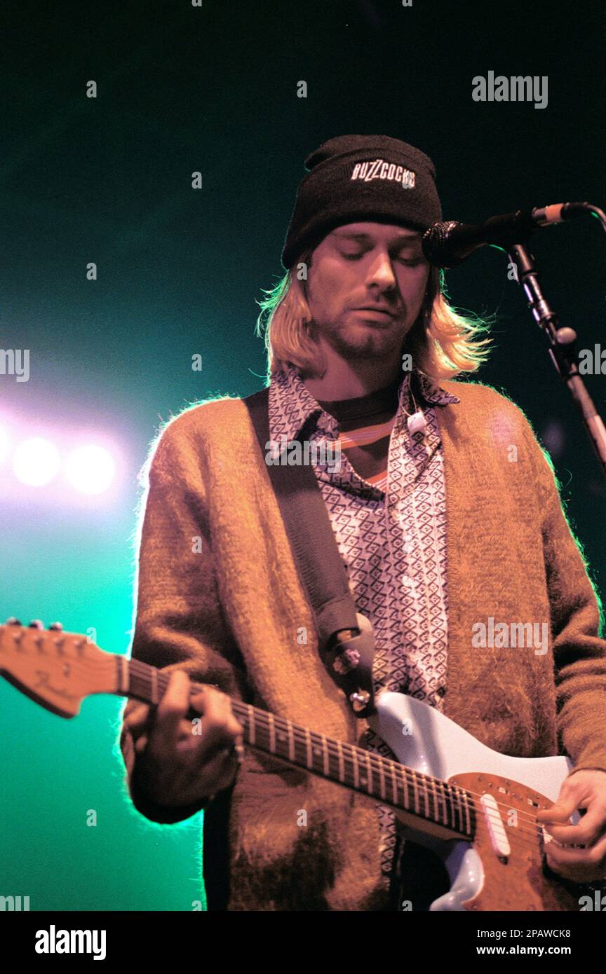 Milan Italy, 25/02/1994: Kurt Cobain singer and guitarist of Nirvana ...