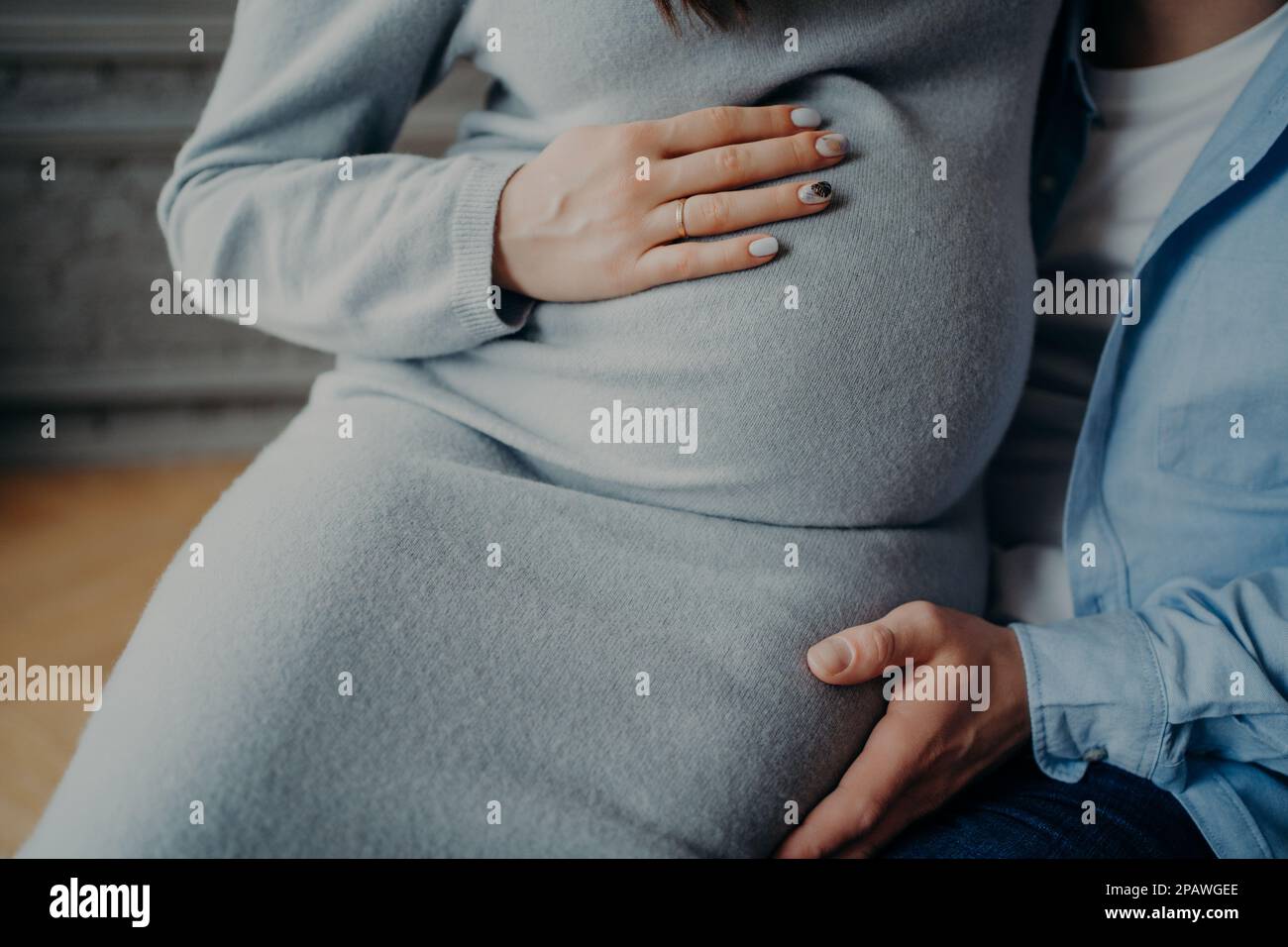 Pregnant woman and her husband await for baby going to become happy ...