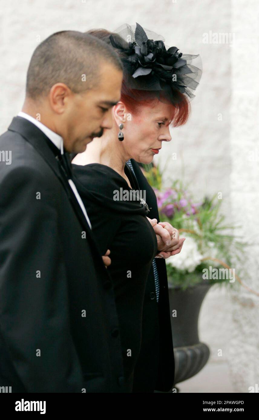 Vera Goulet, wife of the late Robert Goulet, walks behind her husband's ...