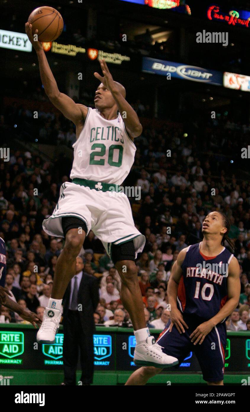 Boston Celtics guard Ray Allen (20) leaps past Atlanta Hawks guard ...