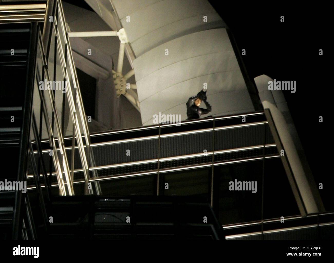 An actor wearing a Batman suit films a scene for the latest Batman ...