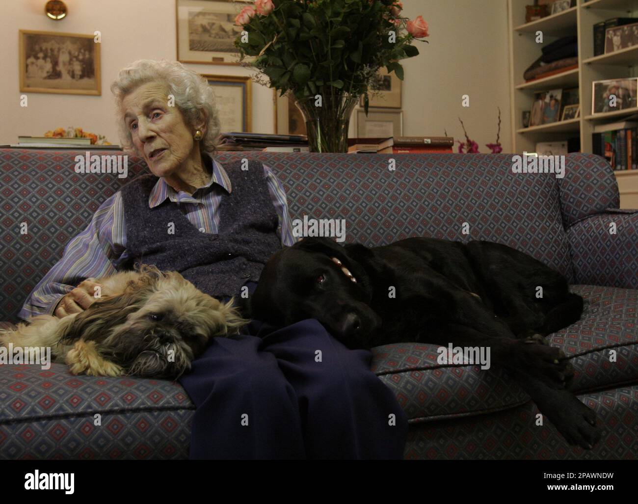 Helen Suzman is photographed during an interview with the Associated ...