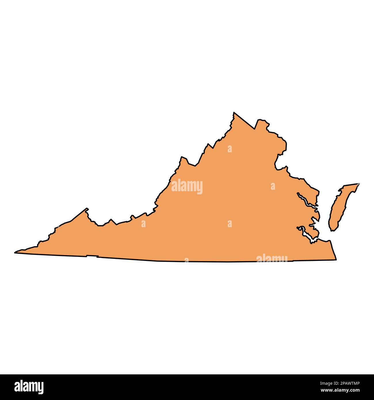 Virginia map shape, united states of america. Flat concept icon symbol ...