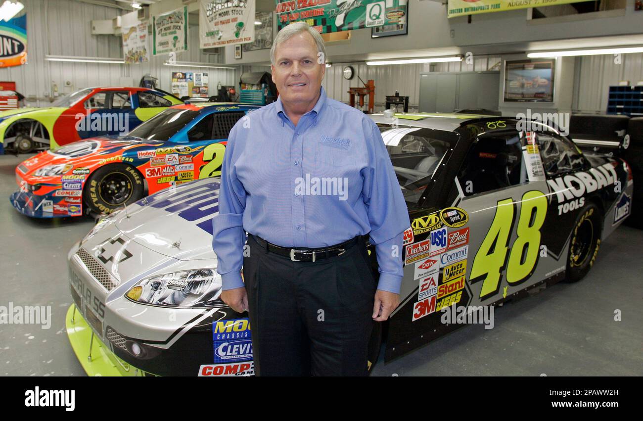 NASCAR team owner Rick Hendrick poses inside the team's original race ...