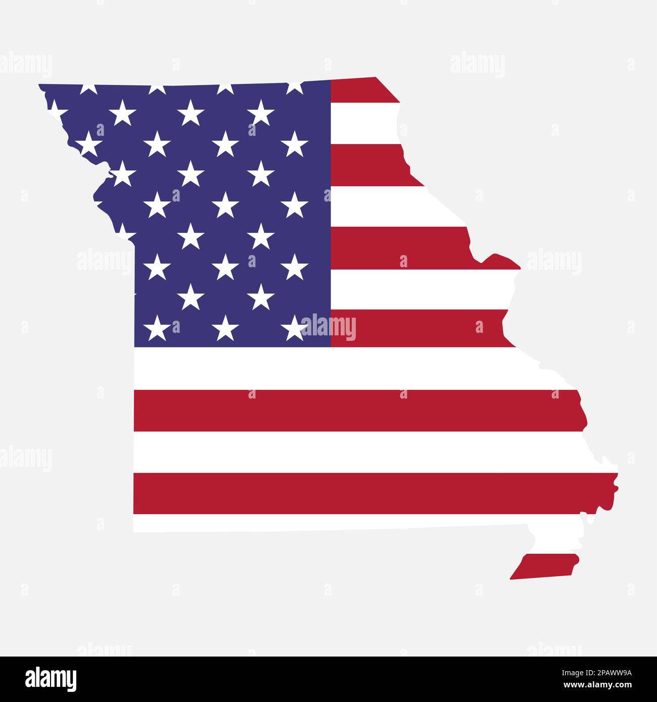 Missouri map shape, united states of america. Flat concept icon symbol ...