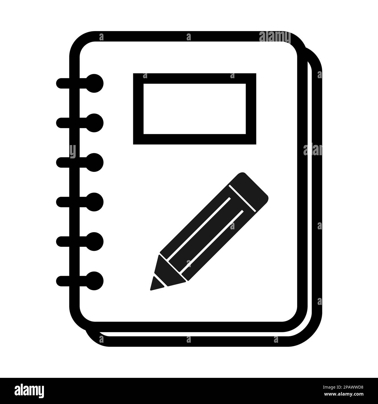 Spiral notebook icon, paper blank page symbol, note web flat vector ...