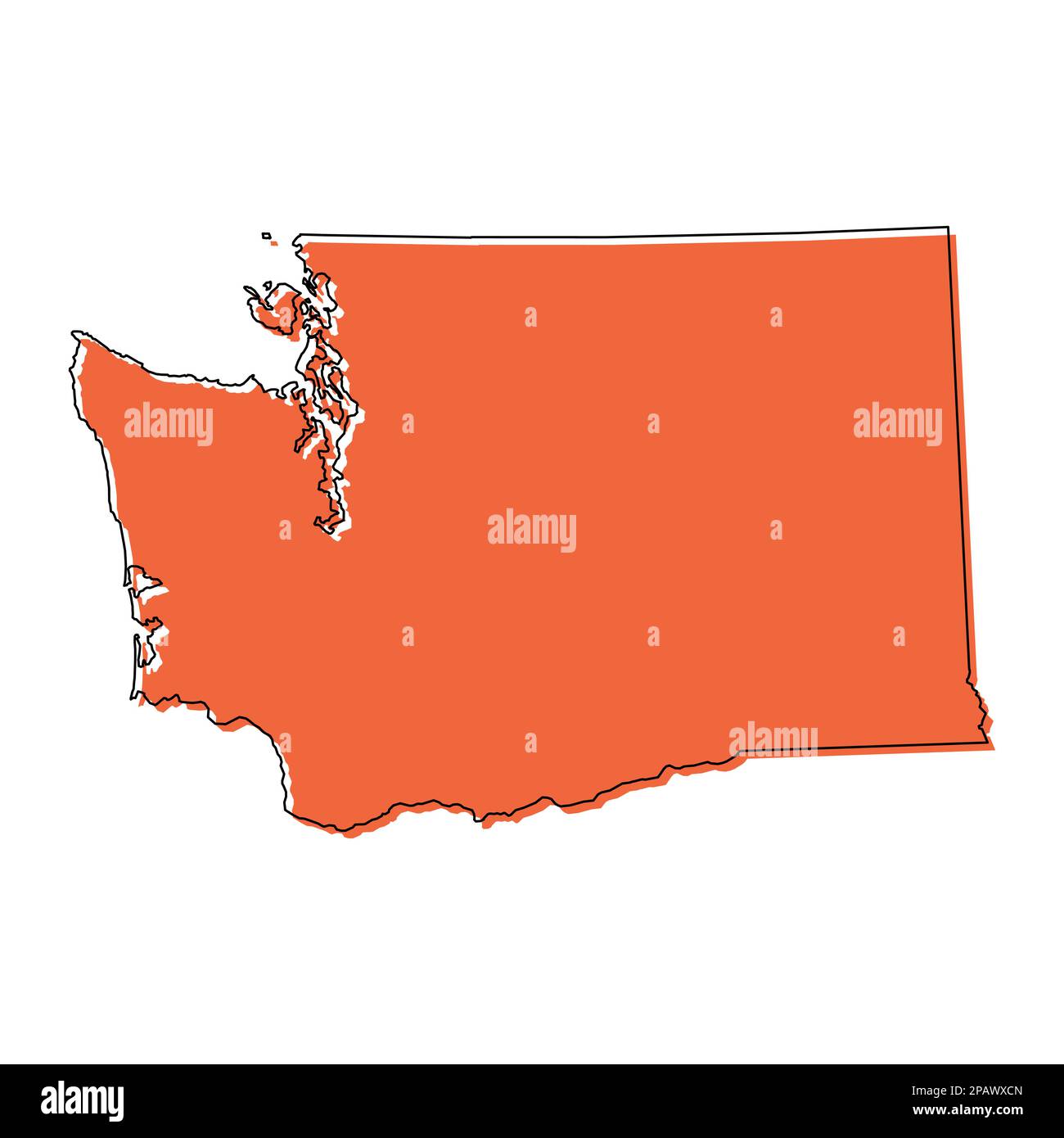 Washington map shape, united states of america. Flat concept icon ...