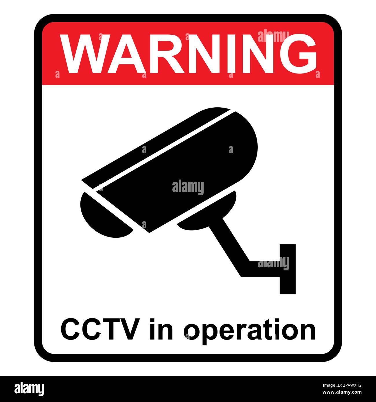 Warning Sticker For Security Alarm Cctv Camera Vector Image, 54% OFF