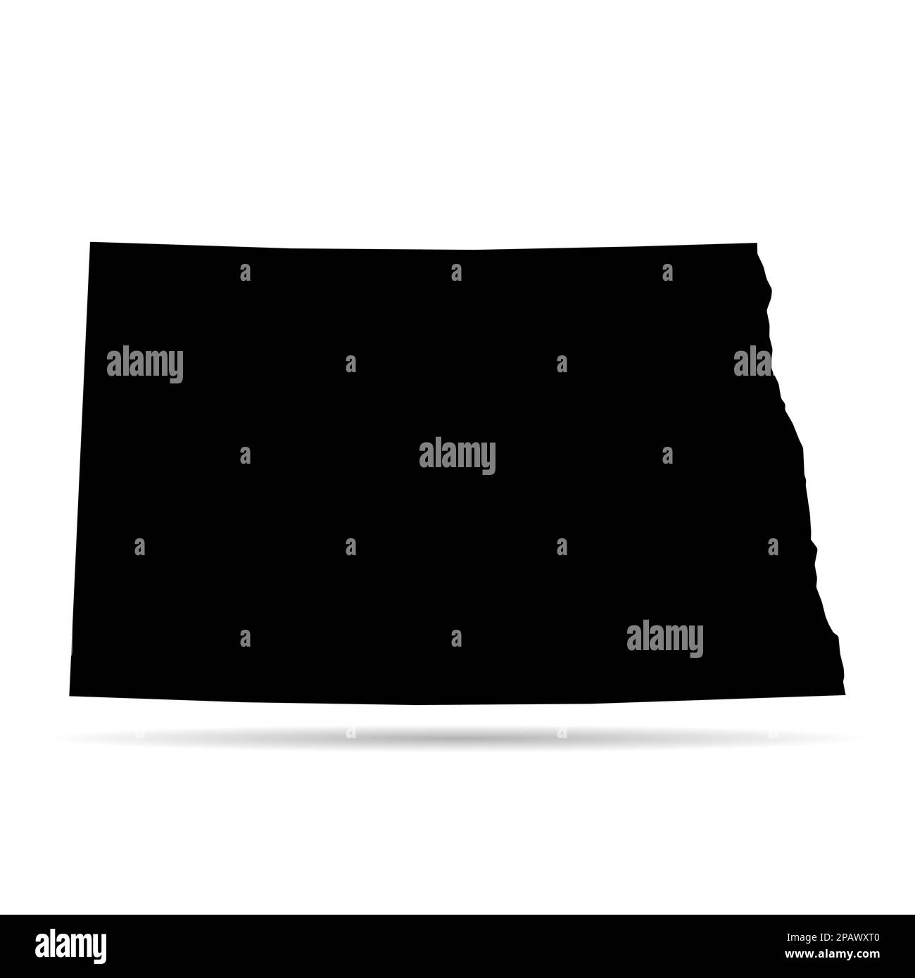 North Dakota map shape, united states of america. Flat concept icon ...