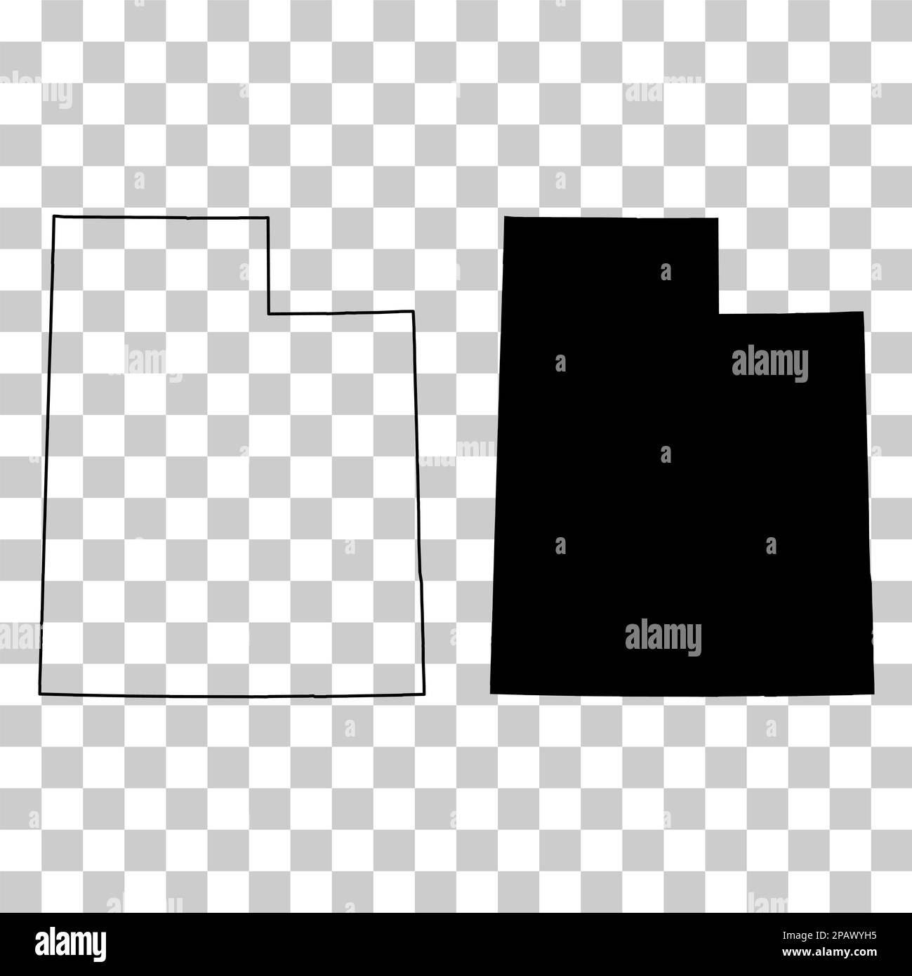 Set of Utah map shape, united states of america. Flat concept icon ...
