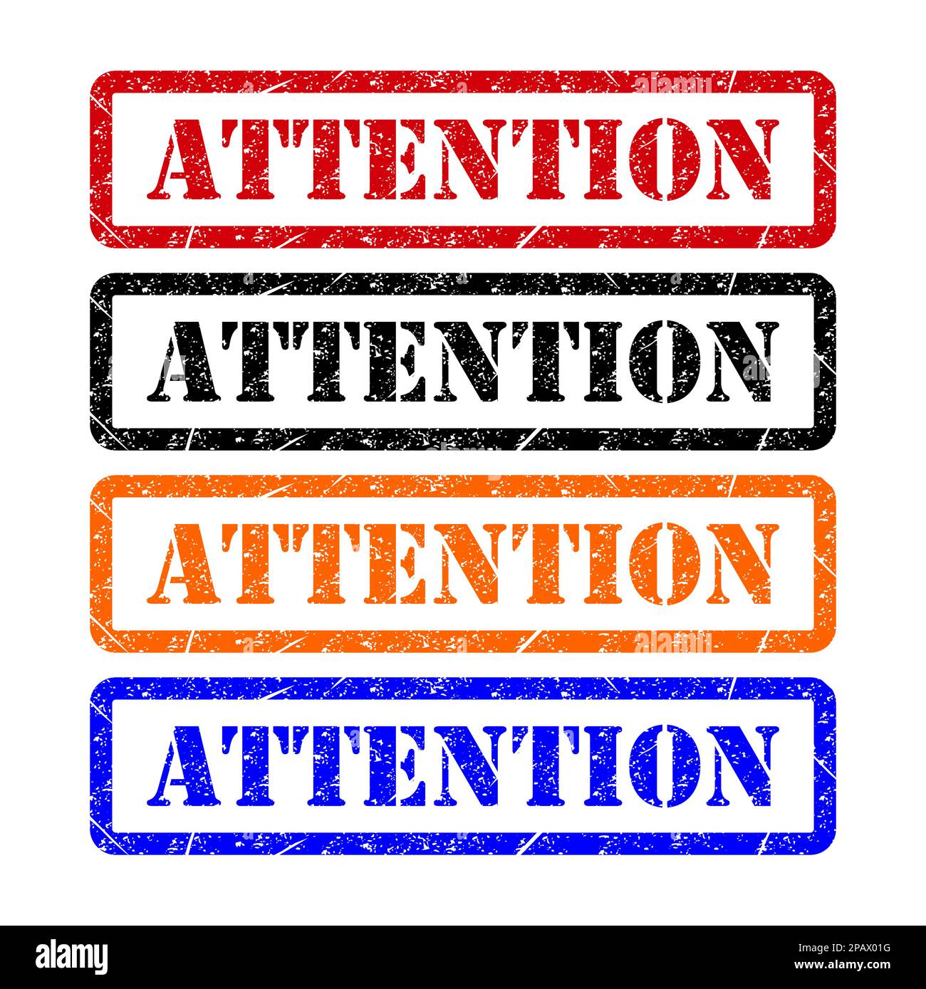 Set of Attention stamp symbol, label sticker sign button, text banner ...