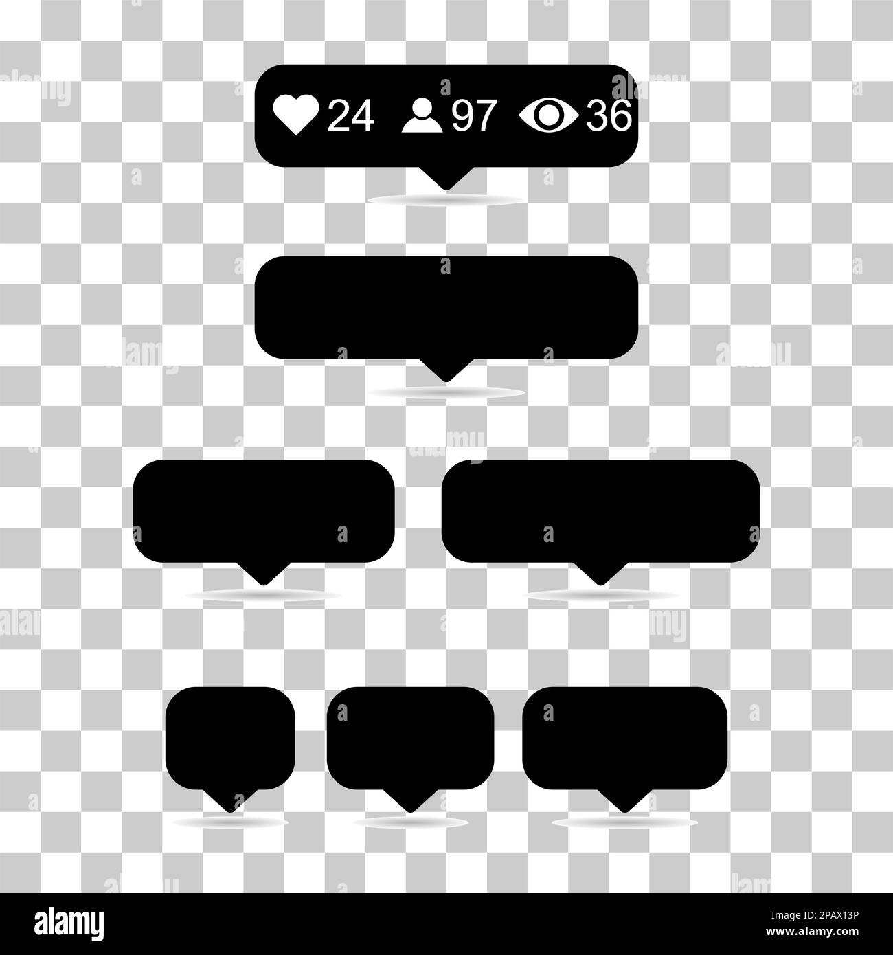 Set of Interface buttons web design shadow, social media icon symbol ...