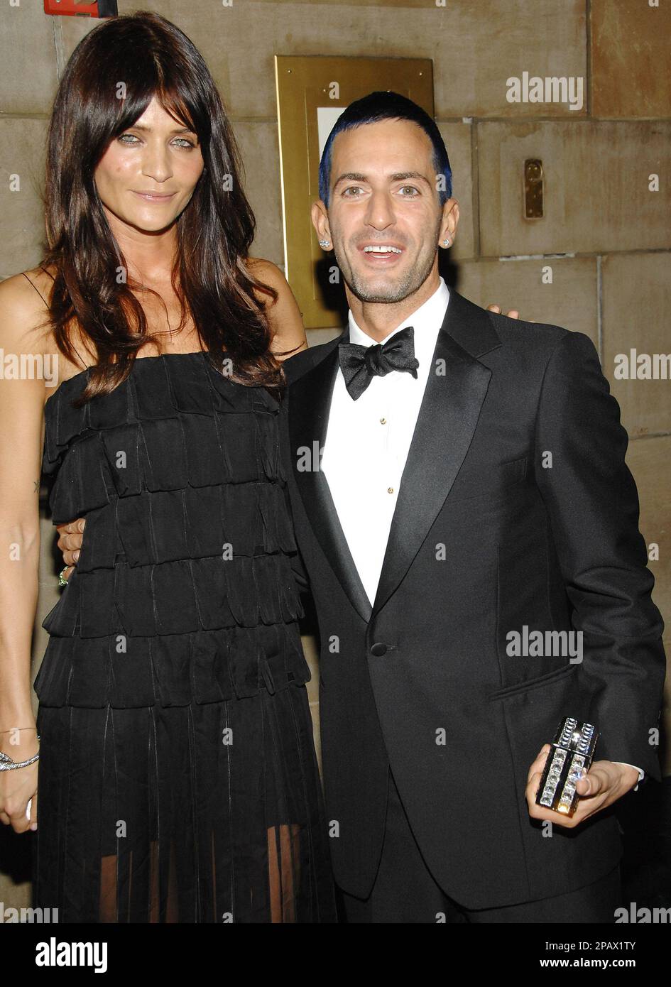 Model Helena Christensen and "Designer of the Year" award honoree Marc ...