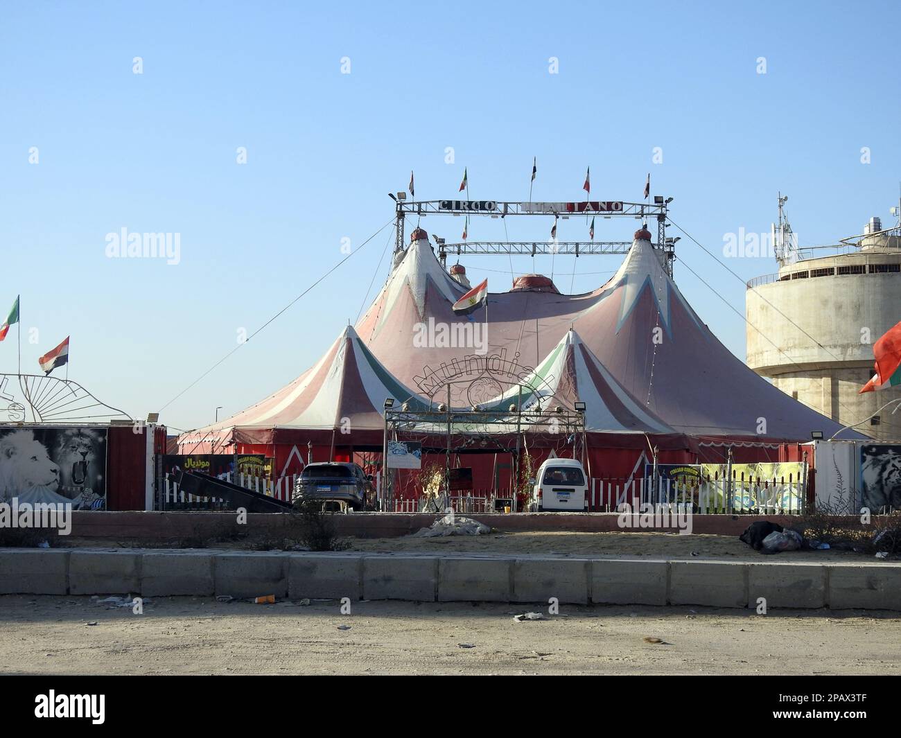Cairo, Egypt, March 11 2023: Mundial circo Italiano, The Italian circus ...