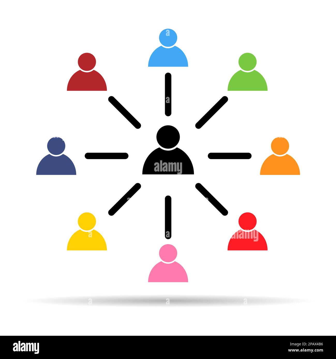 Employee engagement shadow vector icon, person flat web symbol design ...