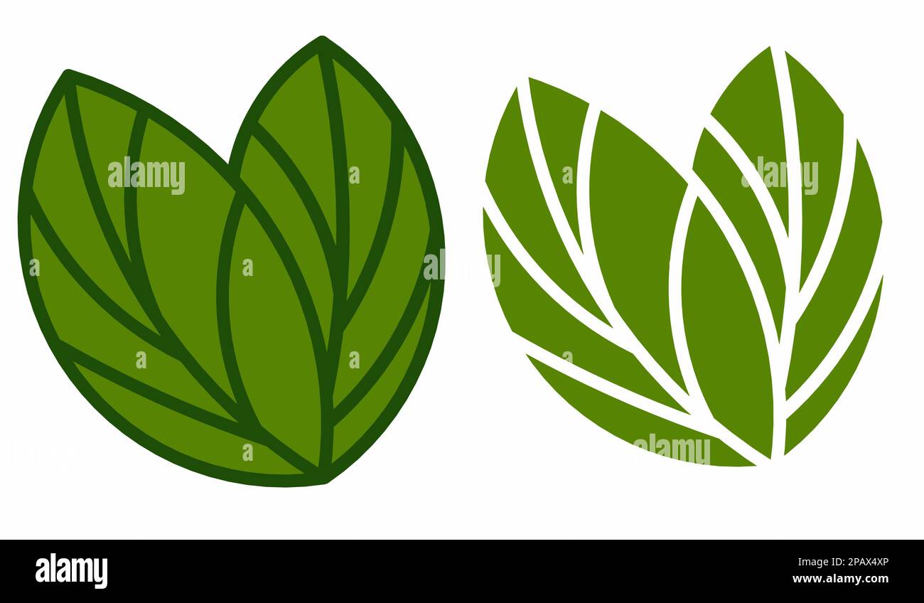 Set green leave for eco symbol, icon, print Stock Vector Image & Art ...