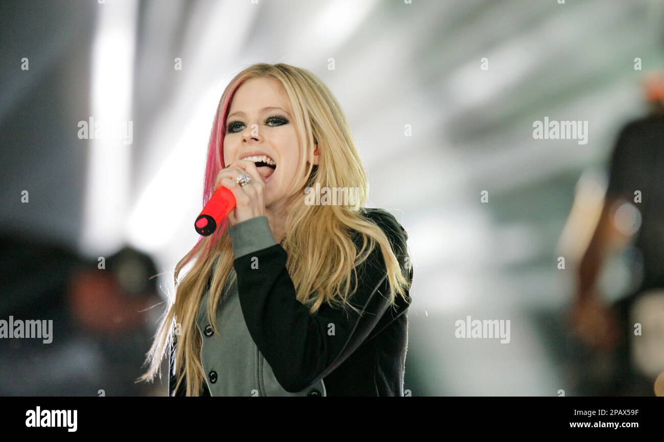 Canadian singer Avril Lavigne performs during the show at the 2007 ...