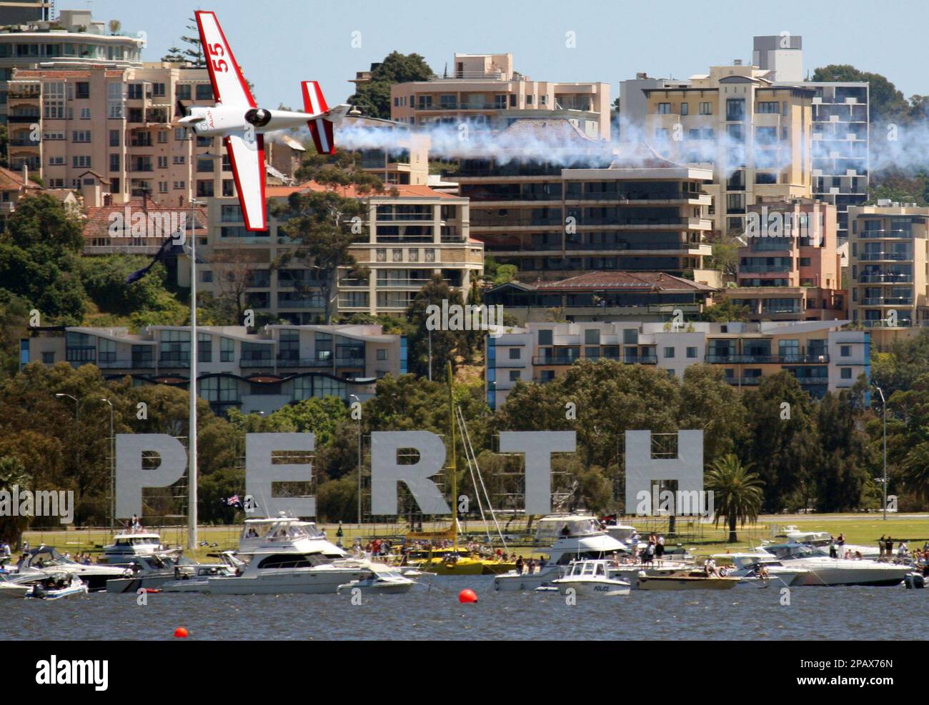 Pilot Paul Bonhomme of Great Britains flies his Edge 540 aircraft over ...