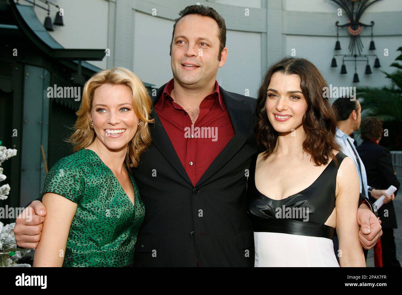 Vince Vaughn, center, Elizabeth Banks, left, and Rachel Weisz pose ...