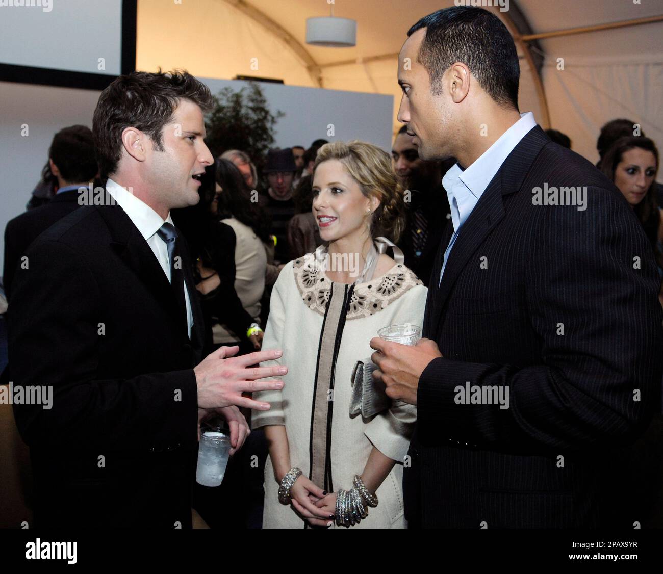 "Southland Tales" director Richard Kelly, left, mingles with cast ...
