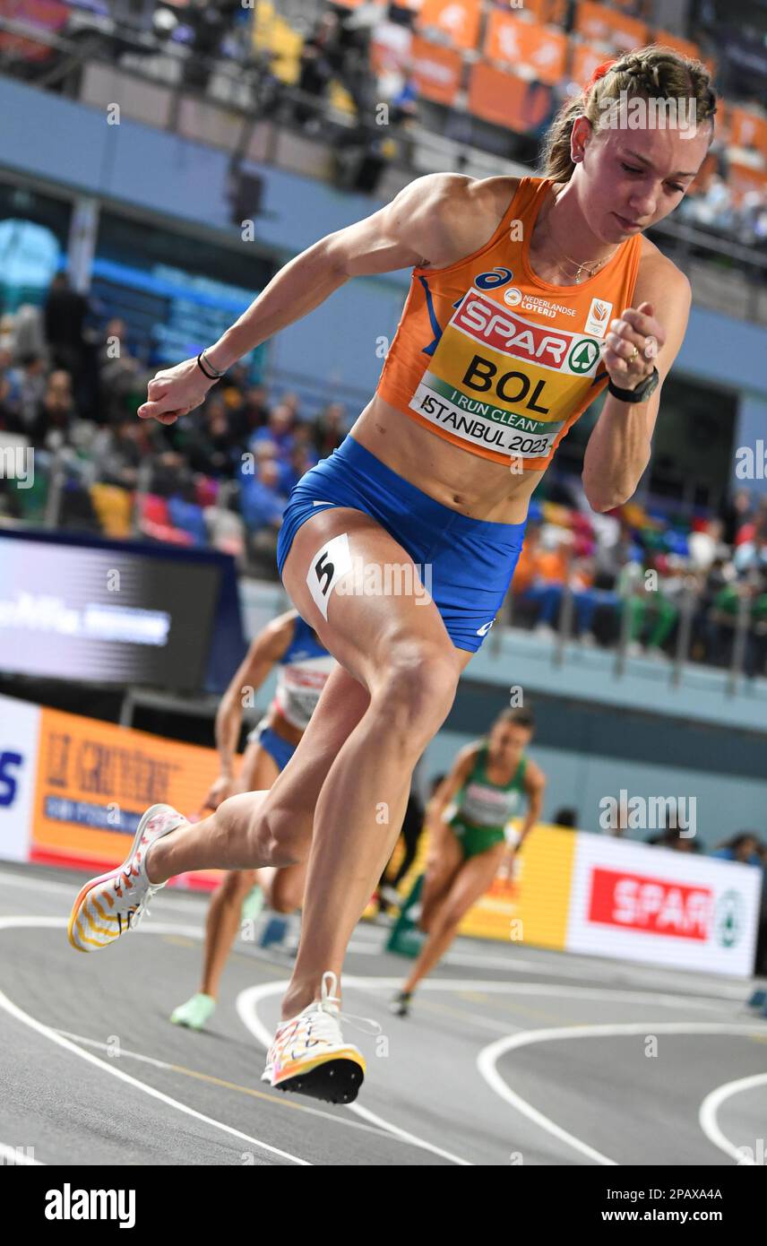 Femke Bol of the Netherlands competing in the women’s 400m semi-final ...