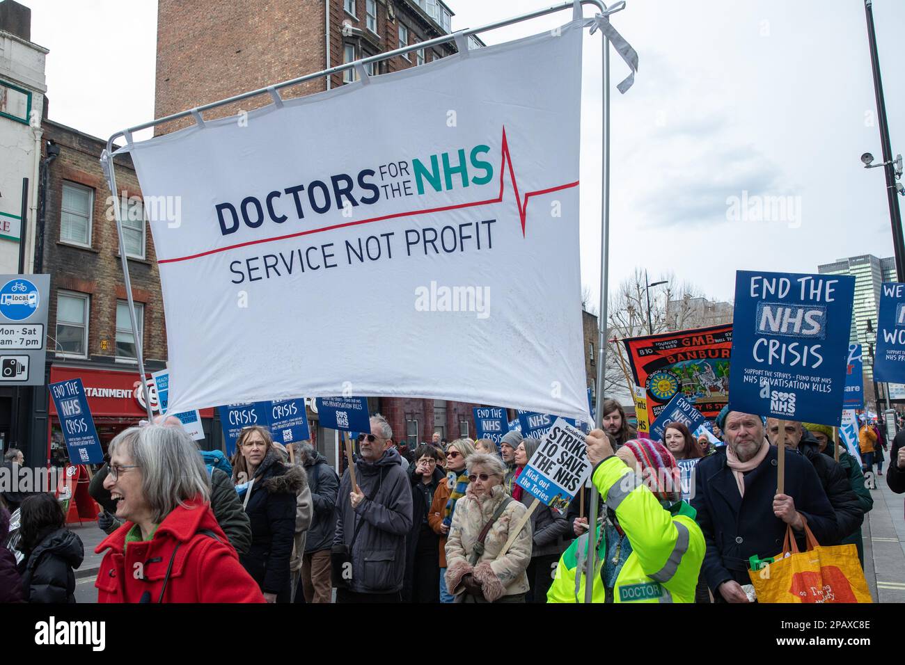 London, UK. 11th March, 2023. Campaigners from Doctors for the NHS ...