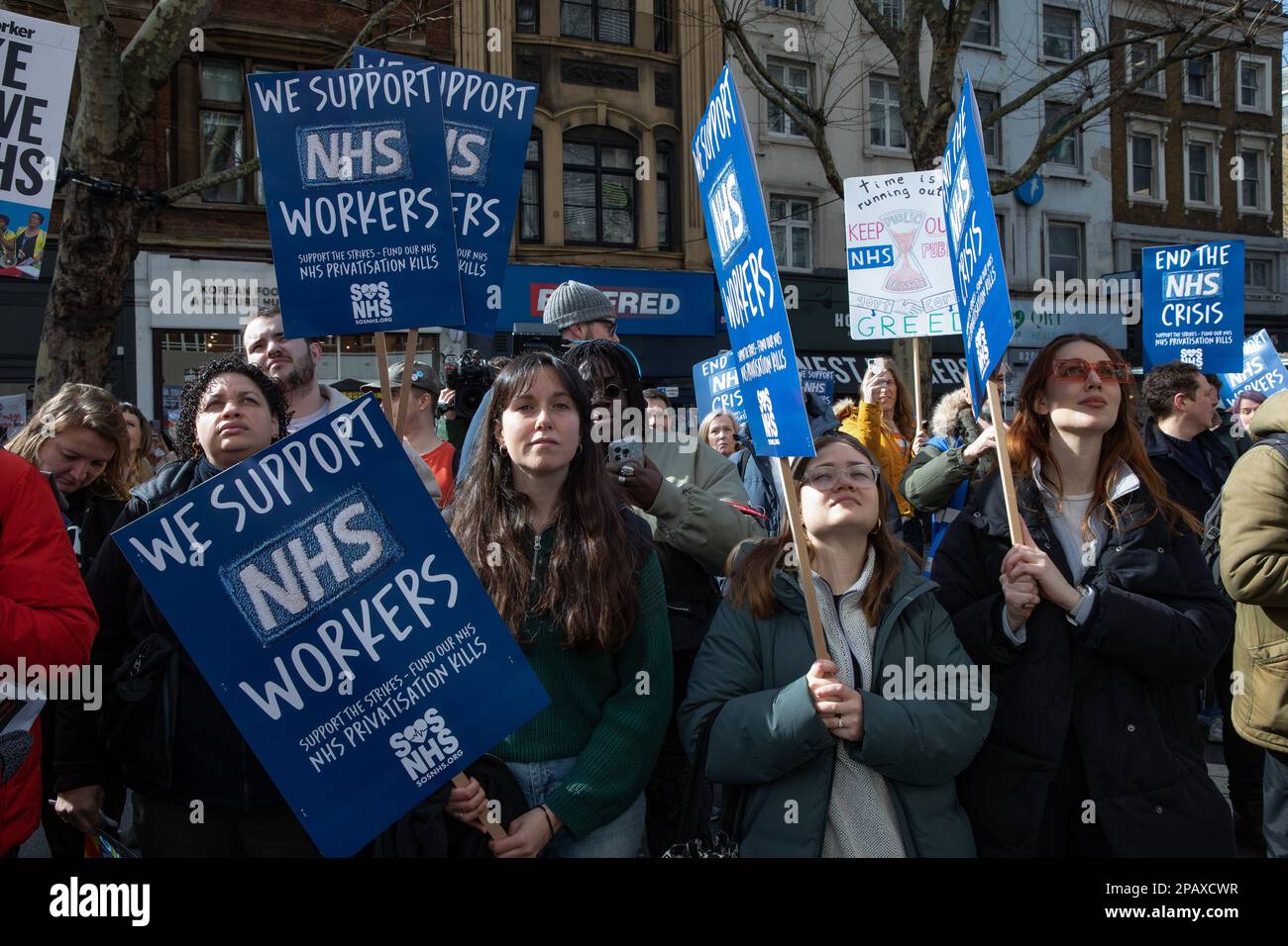 London, UK. 11th March, 2023. Campaigners against the privatisation of ...