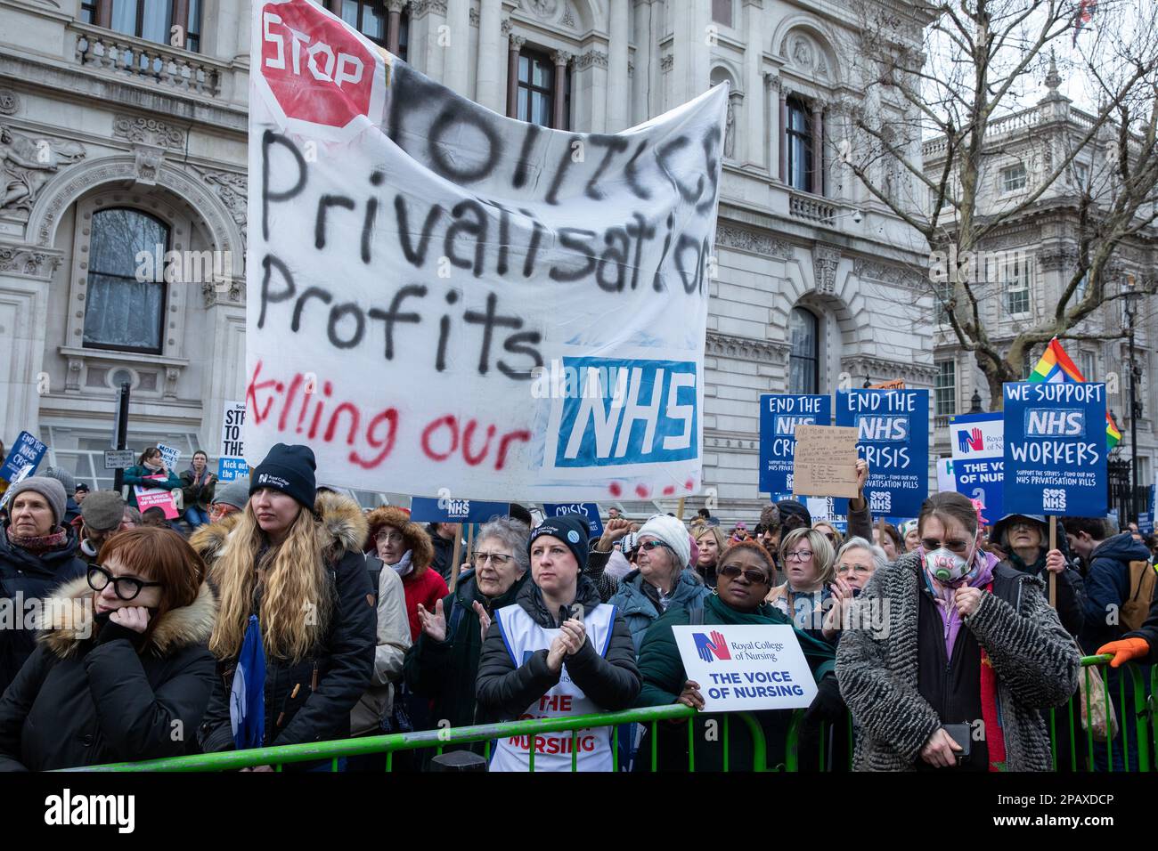 London, UK. 11th March, 2023. Campaigners against the privatisation of ...