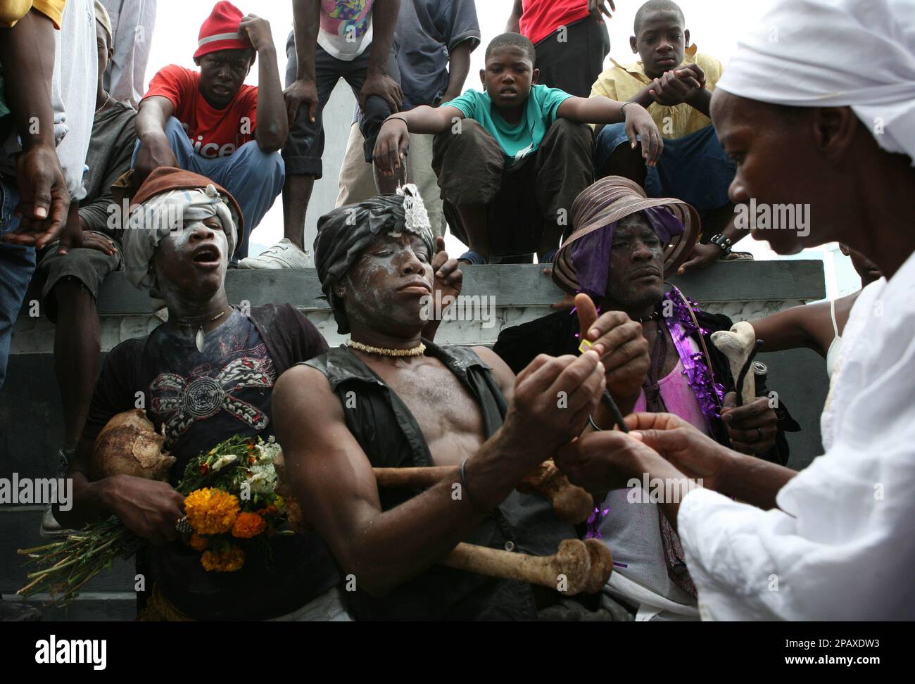 Men dressed as a Voodoo dead spirit called 'Gede,' attend celebrations ...