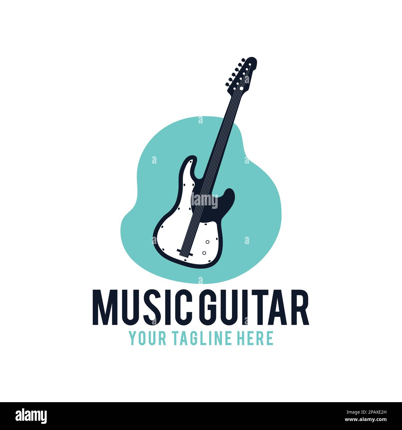 Music Guitar Vector Logo Template. Music Store Emblem in colorful ...