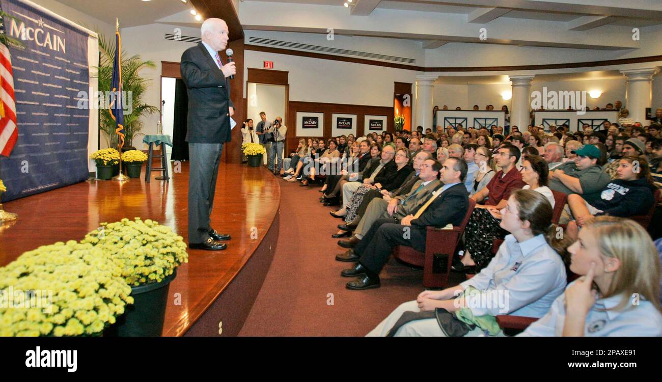 Presidential hopeful Sen. John McCain, R-Ariz. hold a town hall meeting ...