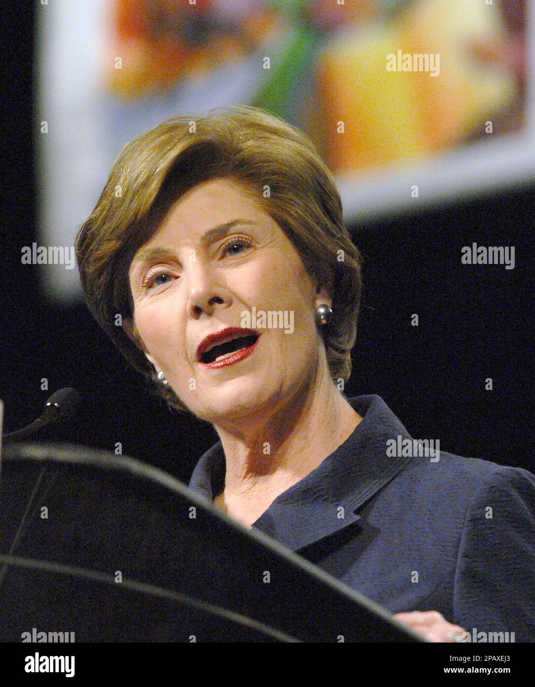 First Lady Laura Bush speaks during the 2007 Communities In Schools ...