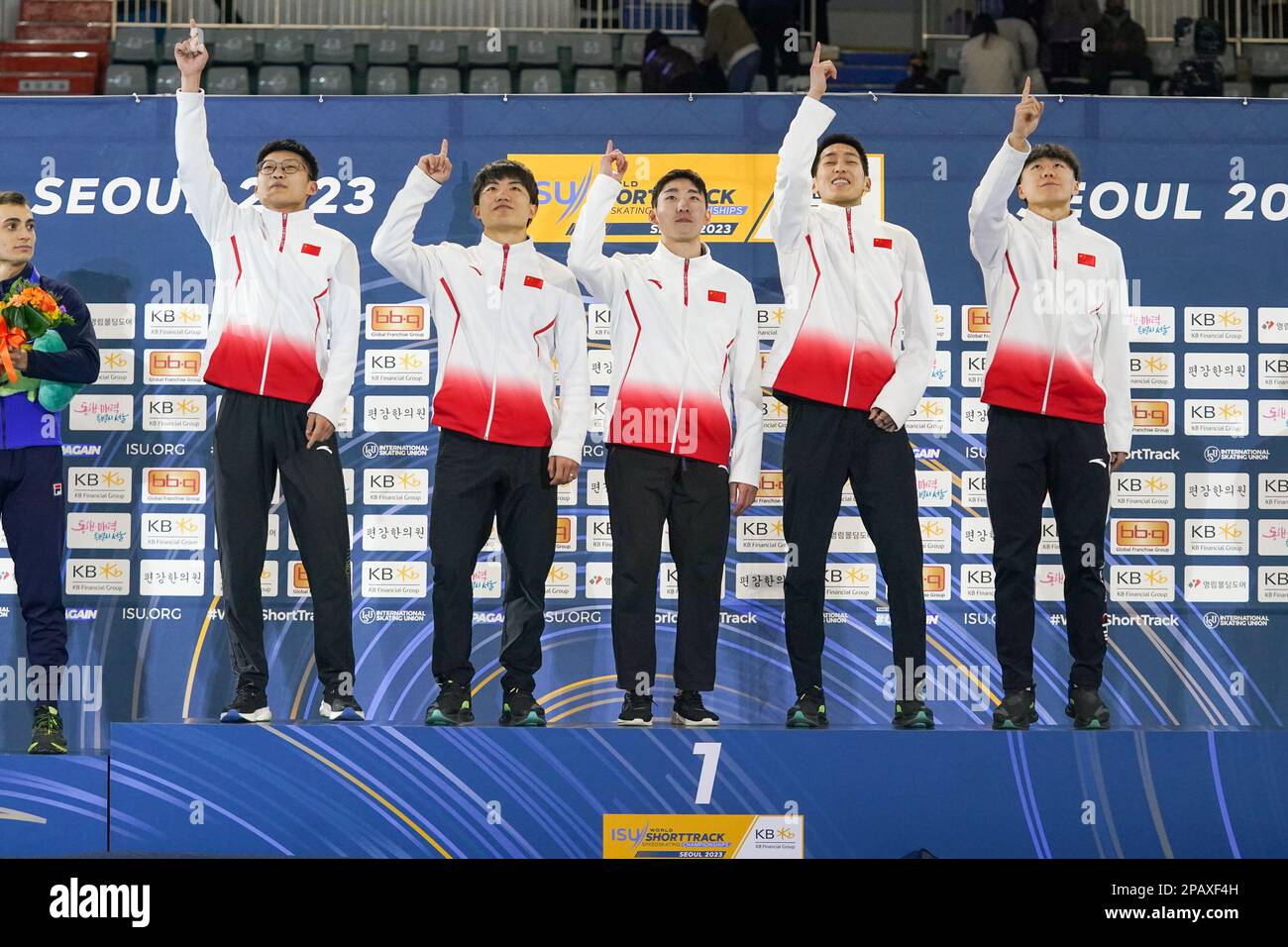 SEOUL, KOREA - MARCH 12: Wenlong Li of China, Xiaojun Lin of China ...