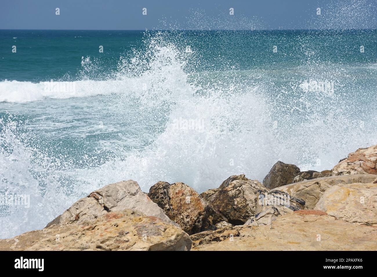 Coast of Mediterranean sea near Old Jaffa in Israel Stock Photo - Alamy
